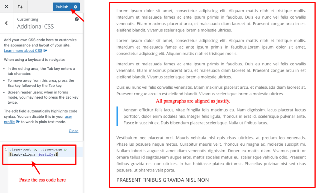 Justify Text In WordPress Gutenberg With Without Plugin 